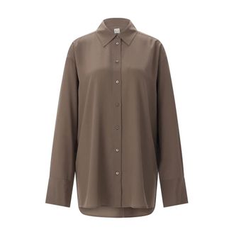 Toteme Femme, Blouses et Chemises, Brun, Taille: 34 FR Chemise en soie