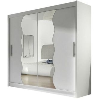 Mirjan24 Mobilier1 - Armoire Closico 125, Blanc, 215x180x57cm, Portes darmoire: Coulissantes, Nombre détagères: 0