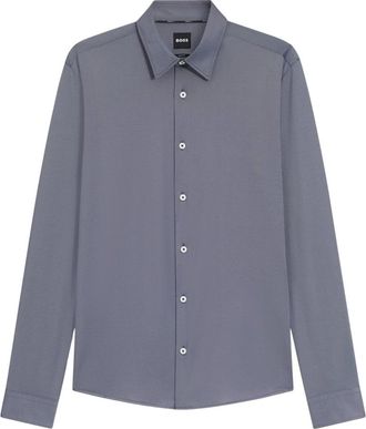 HUGO BOSS Homme, Chemises, Bleu, Taille: XS Chemise slim-fit en tissu structur&eacute; extensible performant