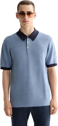 Scotch & Soda Herren Knitted Polo Shirt Polohemd, Faded Denim 410, L