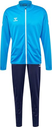 Hummel Herren Trainingsanzug hmlLOGO Suit Zweiteiler Sportanzug, Farben:Dunkelblau-Hellblau, Gr&ouml;&szlig;e Hosen:L