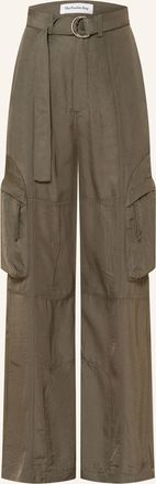Frankie Shop Cargohose Kelly Fluid Aus Satin gruen