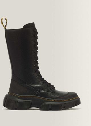Dr. Martens Dmxl 14-&Ouml;sen Lunar Leder Stiefel in Schwarz, Gr&ouml;&szlig;e: 36