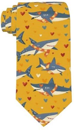 Generic Les Requins Qui Portent Des Écharpes Cravate Classique Cravate Homme Polyvalente Cravates Hommes Pour Travail Scolaires Soirée