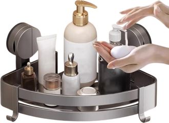 Generic Eckduschregal-Saugnapfwand-Wandregal, wasserdichter Nicht-Bohrer-Organisator | Raumsparender Badkorb, Seifenschale, Shampoohalter, Lagerregal f&uuml;r Toil
