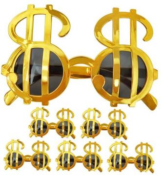 Yardwe Lot de 6 Lunettes de F&ecirc;te en Polypropyl&egrave;ne Dor&eacute; Lunettes Fantaisie Amusantes pour Anniversaires et Festivals Accessoires Photo L&eacute;gers et Originaux pou