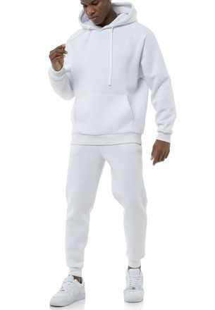 Red Bridge Stylischer Herren Jogginganzug Set Kapuzenpullover und Jogginghose Premium Sweat Anzug Loose Fit Weiss XXL