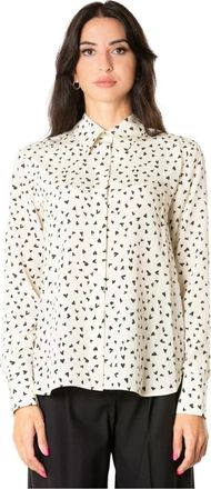 Max Mara Chemise Imprim&eacute;e Pagine - Femme - Blouses et Chemises - Blanc - Taille: 40 FR