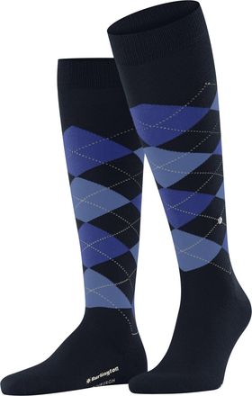 Burlington Herren Kniestrümpfe Edinburgh M Kh Wolle lang gemustert 1 Paar, Blau Marine 6120, 40-46