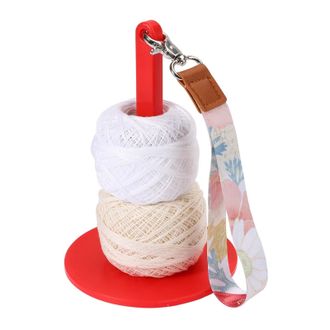 Generic Garnhalter Kunststoff Spinnen Strickwerkzeuge H&auml;kelst&auml;nder DIY N&auml;hgarnspule mit Handschlaufe Wollkn&auml;uelwickler(Red)