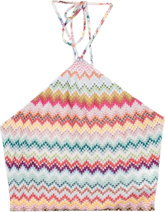 Missoni chevron halterneck top - Nude