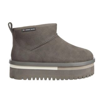 Tommy Jeans Graue Flatform Stiefeletten f&uuml;r Frauen - - Shoes - Damen - Grau - 38 EU