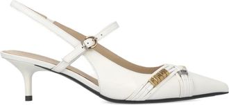 Pinko Slingback-Pumps mit &uuml;berkreuzten Riemen - Wei&szlig;