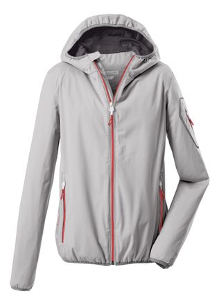 Killtec Damen Softshell Jacke mit Kapuze, packbar Trin WMN SOFTSHELL JCKT, hellgrau, 36, 36865-000