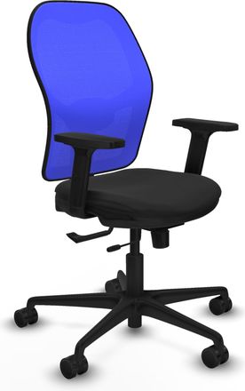 Piqueras y Crespo Jorquera B&uuml;rostuhl mit 2D-Armlehnen, ausgestattet mit Syncro/Traslack und injiziertem Schaumstoff, mit Rollen von 65 mm, Nylon, Blau/Schwarz