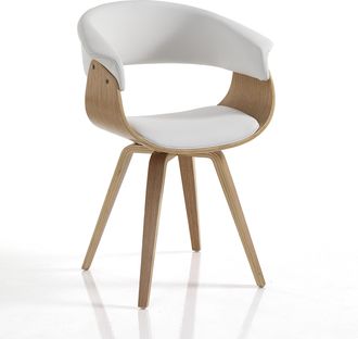 Wink Design Derby Wood White Mehrschichtstuhl, Eiche, Wei&szlig;, 62 x 51 x H 72/81 cm