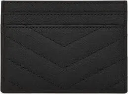 Saint Laurent Quilted Leather Card Case - Black