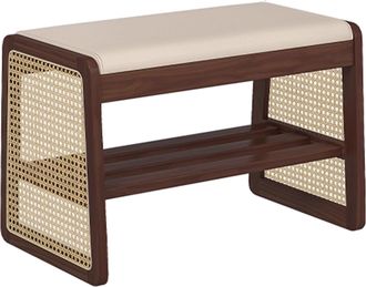 Generic Schuhregal f&uuml;r Den Eingangsbereich 2cm Dicker Rahmen Aus Massivholz Tragkraft Bis 260 Kg Kleines Schuhregal f&uuml;r Eingangsbereich, Schlafzimmer und Wohn