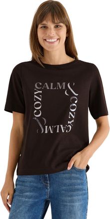Cecil T-Shirt mit Frontprint Tartufo Brown XL