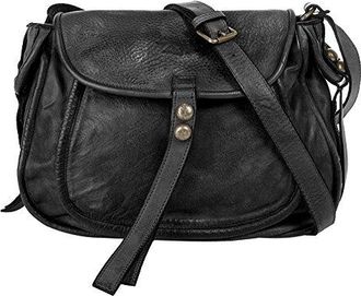 Samantha Look Sac &agrave; bandouli&egrave;re Femme cuir v&eacute;ritable | Fabriqu&eacute; en Italie, sac bandouli&egrave;re compact, sac bandouli&egrave;re avec bouton-pression 019565