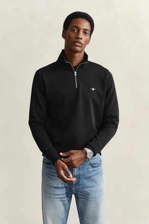 GANT Herren Shield Sweatshirt mit halblangem Rei&szlig;verschluss (XXXL) Schwarz