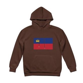 Generic Sweatshirt Liechtenstein Doublure Polaire Liechtenstein Drapeau Lettres Graphiques Pull Col Rond Manches Longues Coupe Ample Sweat V&ecirc;tewoments Plusieu