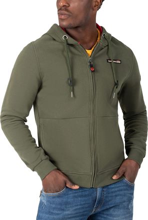 Timezone Herren Cosy Hoodie Jacket Kapuzenpullover, deep Olive, S