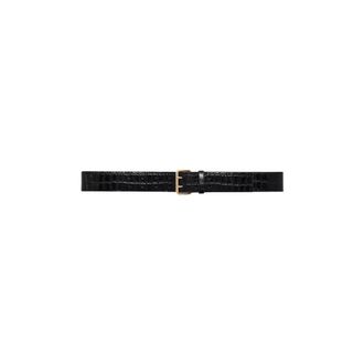 Anine Bing Krokodilgepr&auml;gter Lederg&uuml;rtel mit goldener Schnalle - - Accessories - Damen - Schwarzk - XS/S