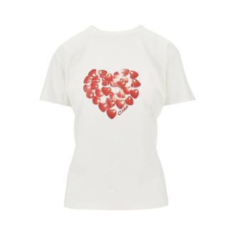 Chlo&eacute; T-Shirt mit Kirsch-Herz-Print - - Tops - Damen - Wei&szlig; - M