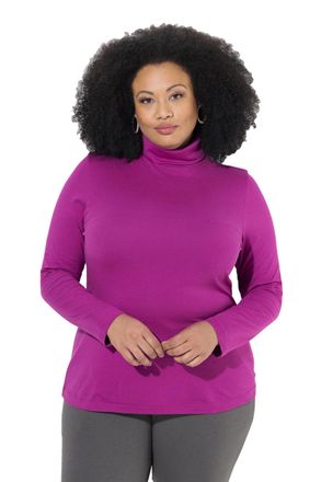Ulla Popken Damen große Größen Übergrößen Plus Size Shirt, Rollkragen, Slim, Langarm
