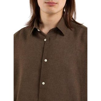 Saison 1865 Chemise droite boutonn&eacute;e unie