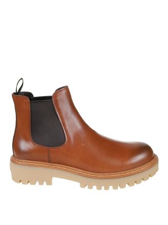 Prada Stiefel - Brown Leather Boots With Elastic Side Panels And D - Gr. 6_5 - in Braun - für Damen