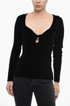 Msgm Ribbed Chenille Top With Twisted Detail size Xs