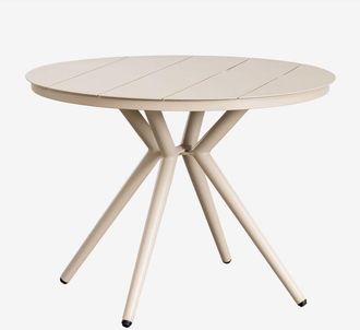 Sklum Sklum - Table de salle à manger ronde en aluminium Valerie Tapioca Beige Ø100 cm
