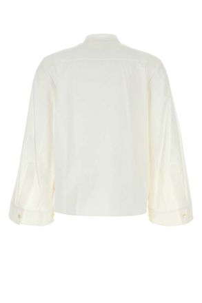 Tory Burch Womens White Stretch Poplin Shirt Exterior: Cotton Elastane T-Shirt T-shirts And Polos