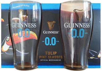 Guinness Shamrock Gift Company Guinness 0 % Pint-Glas, 2 Stück in Hülle