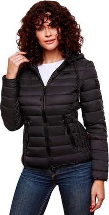 Navahoo B650 Veste matelassée mi-saison pour femme, Noir, XL