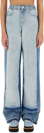 Stella McCartney Straight-Leg With Contrasting Panels Jeans - Blue