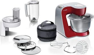 Bosch MUM58720 Robot pâtissier, Acier inoxydable, 1000 W, 3,9 litres, Acier inoxydable et plastique, 7 vitesses, Gris/ Rouge