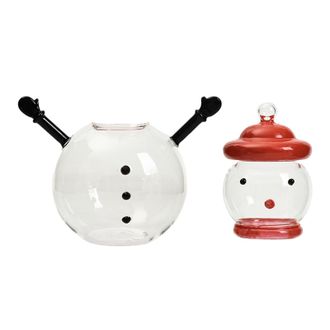 Generico Weihnachtskuchen, Vorratsdose mit Glasdeckel in Form eines Schneemanns für Kekse, Süßigkeiten-Organizer, Weihnachtsdekoration für Hochzeiten, Partys u