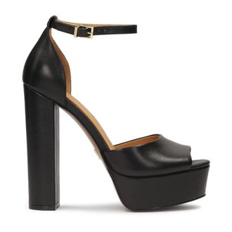 Kazar Ledersandalen mit Plateau und Pfennigabsatz - - Shoes - Damen - Schwarzk - 37 EU