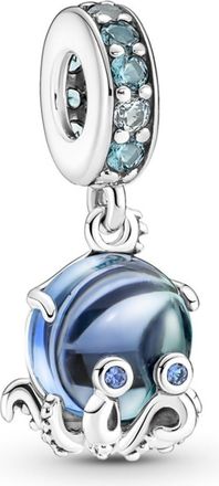 Pandora Moments Süßer Oktopus Murano-Glas Charm-Anhänger aus Sterling-Silber mit Cubic Zirkonia, Kompatibel Moments Armbänder, 791694C01