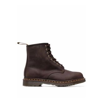 Dr. Martens Braune Leder Stiefeletten Schn&uuml;rung Runde Kappe - - Shoes - Herren - Braun - 44 EU