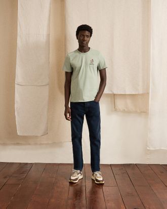 Faguo Jean slim bleu fonc&eacute; coton