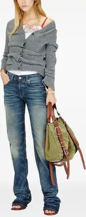 Diesel Felted Wool Blend Cardigan - Grey