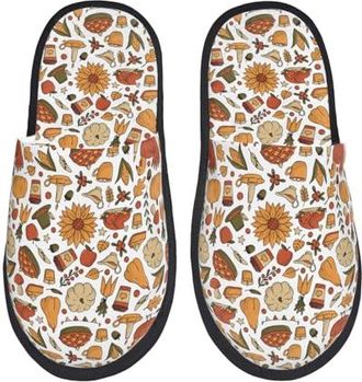 Generic Pantoufles DH&ocirc;tel Repas De Thanksgiving Lavables Pantoufles En Coton Cozy Chaussons Pour Homme Voyage Spa L