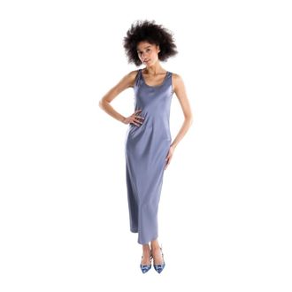 Marella Femme, Robes, Bleu, Taille: 34 FR Abito smanicato in double satin