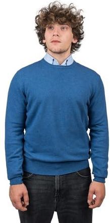 DALLE PIANE CASHMERE Col Ras du Cou en Cachemire mélangé, Made in Italy - Homme, Couleur: Blu Royal, Taille: 3XL