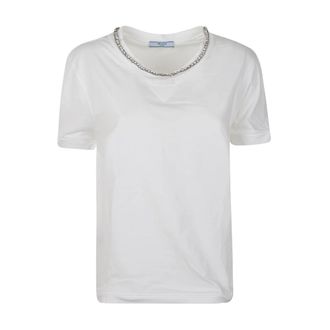 Prada Baumwoll-T-Shirt - - Tops - Damen - Wei&szlig; - M