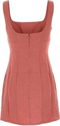 Le Kasha Linen Mini Dress - Pink